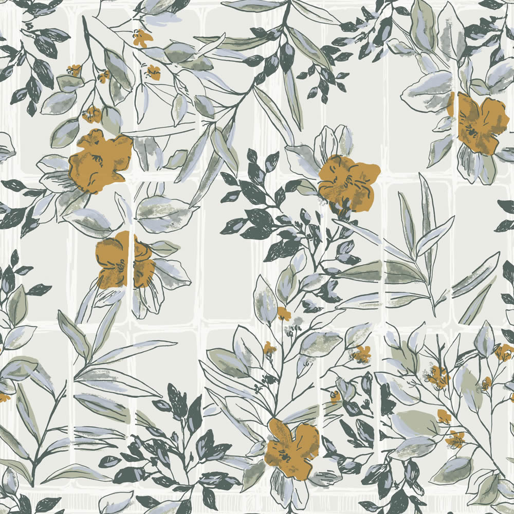 yellow tile effect wallpaper